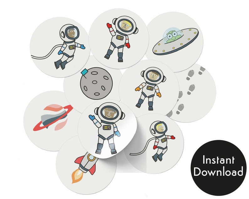 Astronauts Clip Art Bundle Downloadable Space Alien Rocket - Etsy