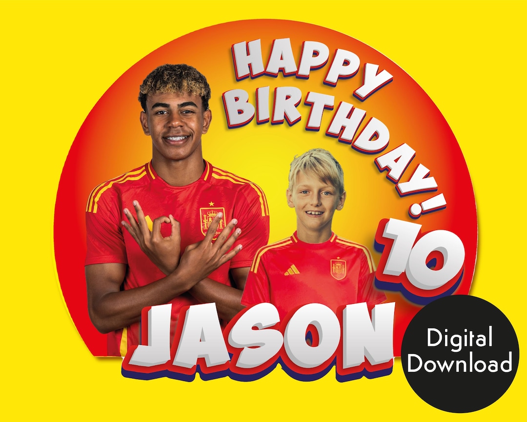 Personalized Lamine Yamal Cake Topper With Your Photo Name and Age ...