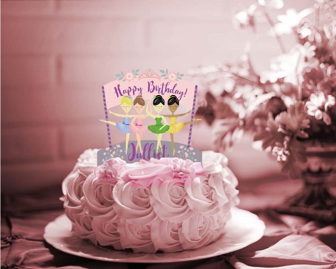 Ballerina Dreams Cake Topper Editable Ballet Party Cake Topper ...