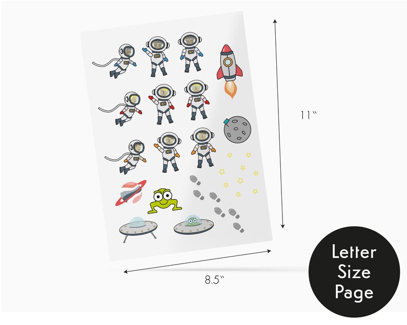 Astronauts Clip Art Bundle Downloadable Space Alien Rocket - Etsy