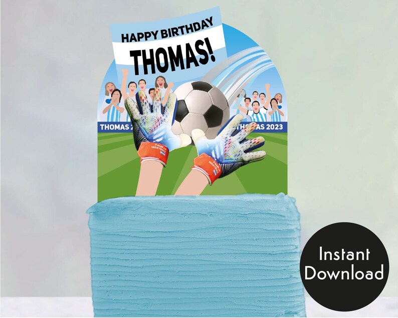 Argentine Soccer Team Cake Topper Goalkeeper Digital Download Cake ...