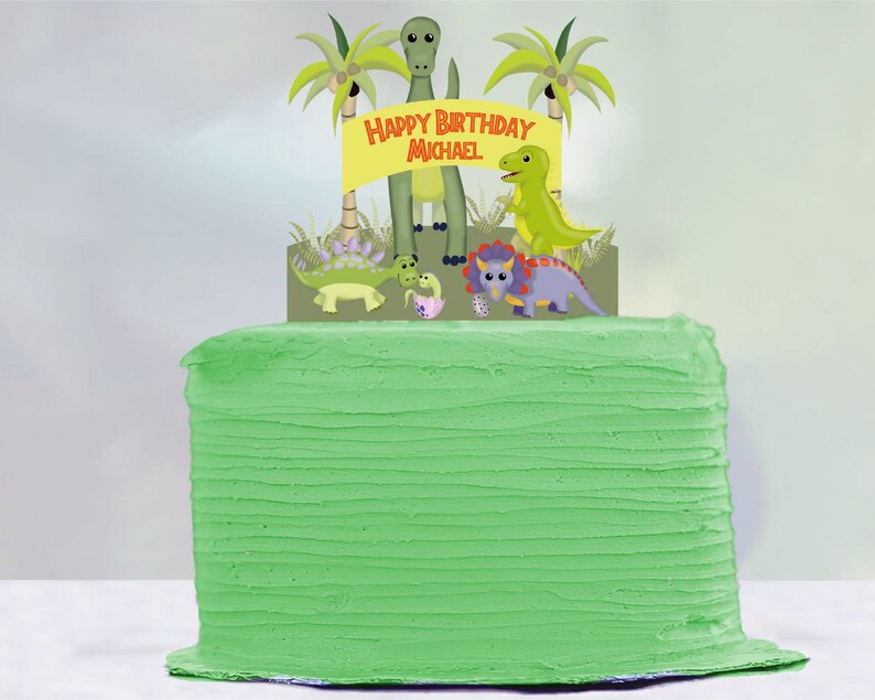 Editable Dinosaurs Cake Topper Digital Download Downloadable - Etsy