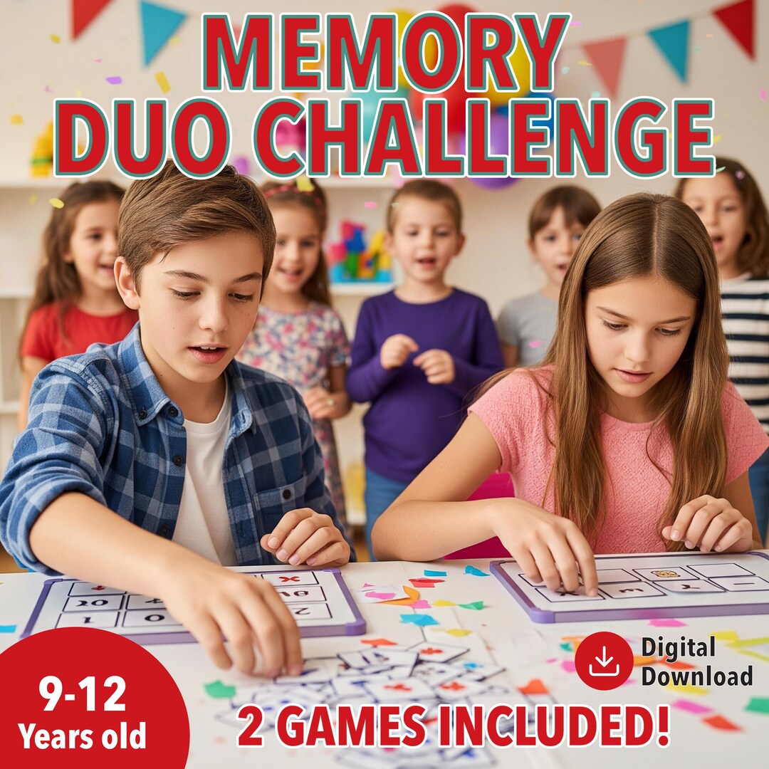 Printable Memory Game for Kids Birthday Activity Educational Game ...