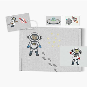 Astronauts Clip Art Bundle Downloadable Space Alien Rocket Stickers Set ...