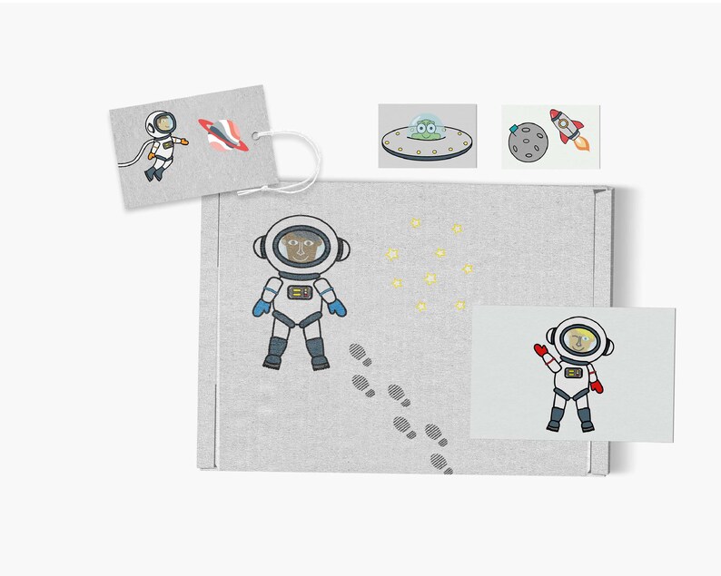 Astronauts Clip Art Bundle Downloadable Space Alien Rocket - Etsy