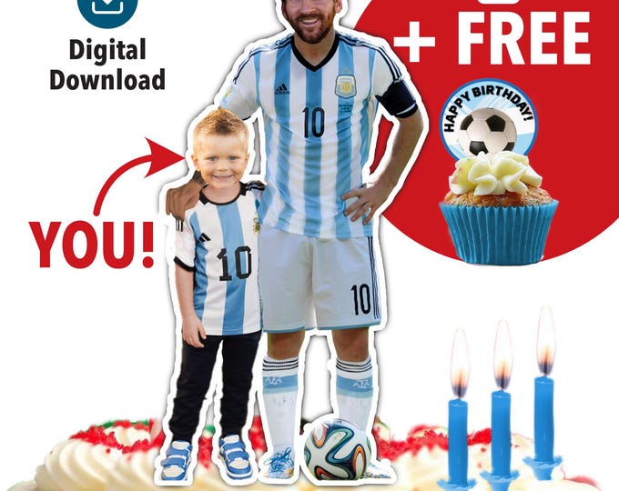 Personalized Cake Topper Messi Printable Cake Decor Soccer Cakee Topper ...
