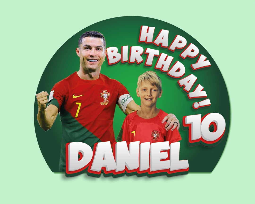 Personalized CR7 Cake Topper With Photo Name and Age Ronaldo With You ...