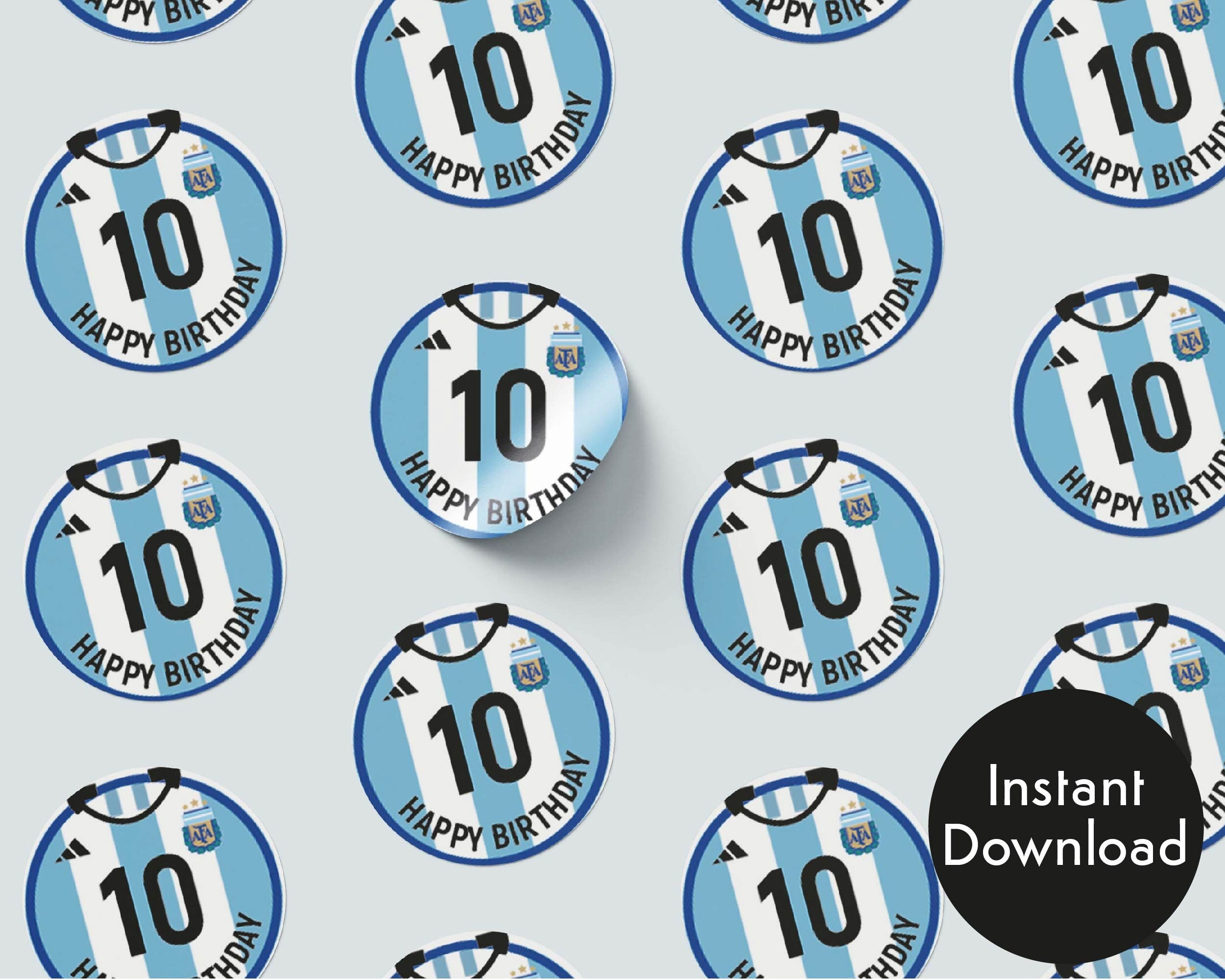 Messi Cupcake Topper Argentina Birthday Party Labels Printable Toppers ...