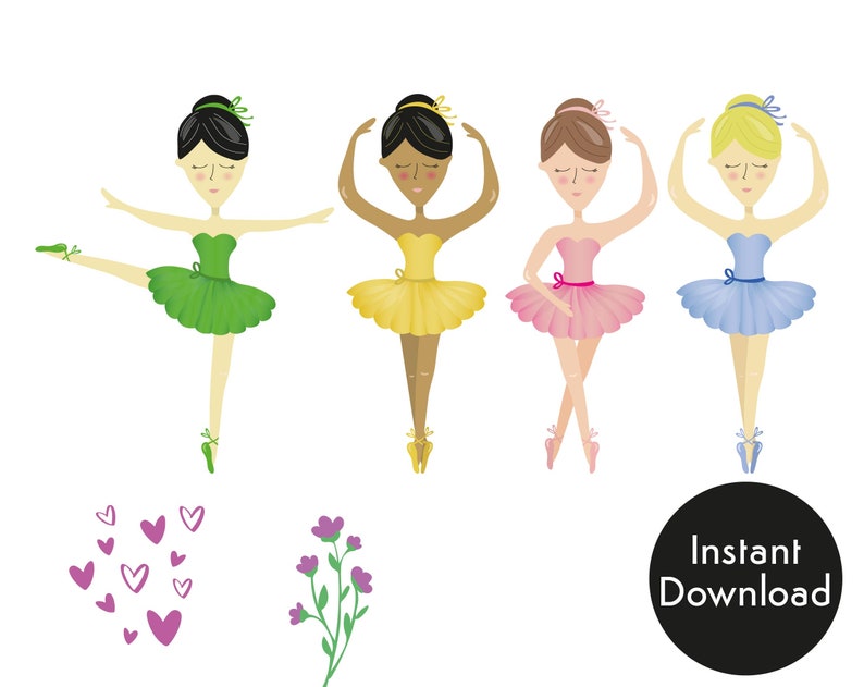 Ballerinas Clip Art Bundle Digital Download Downloadable - Etsy