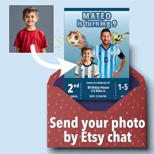 Personalized Messi Birthday Invitation Digital Download Soccer Party ...