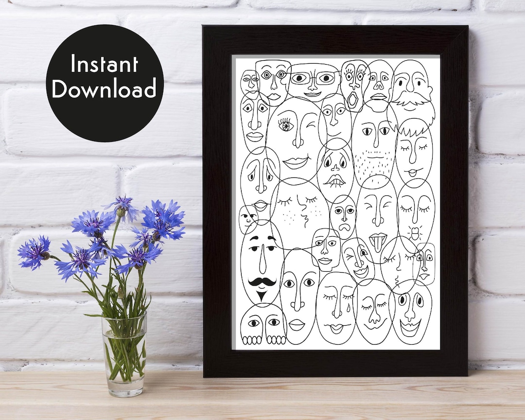Downloadable Minimalist Line Art Poster Instant Download for Office ...