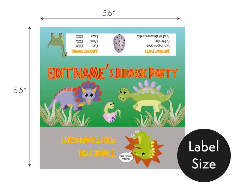 Editable Dinosaurs Chocolate Wrapper Digital Download - Etsy