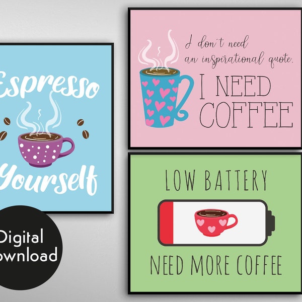 Coffee Quote Print - Etsy