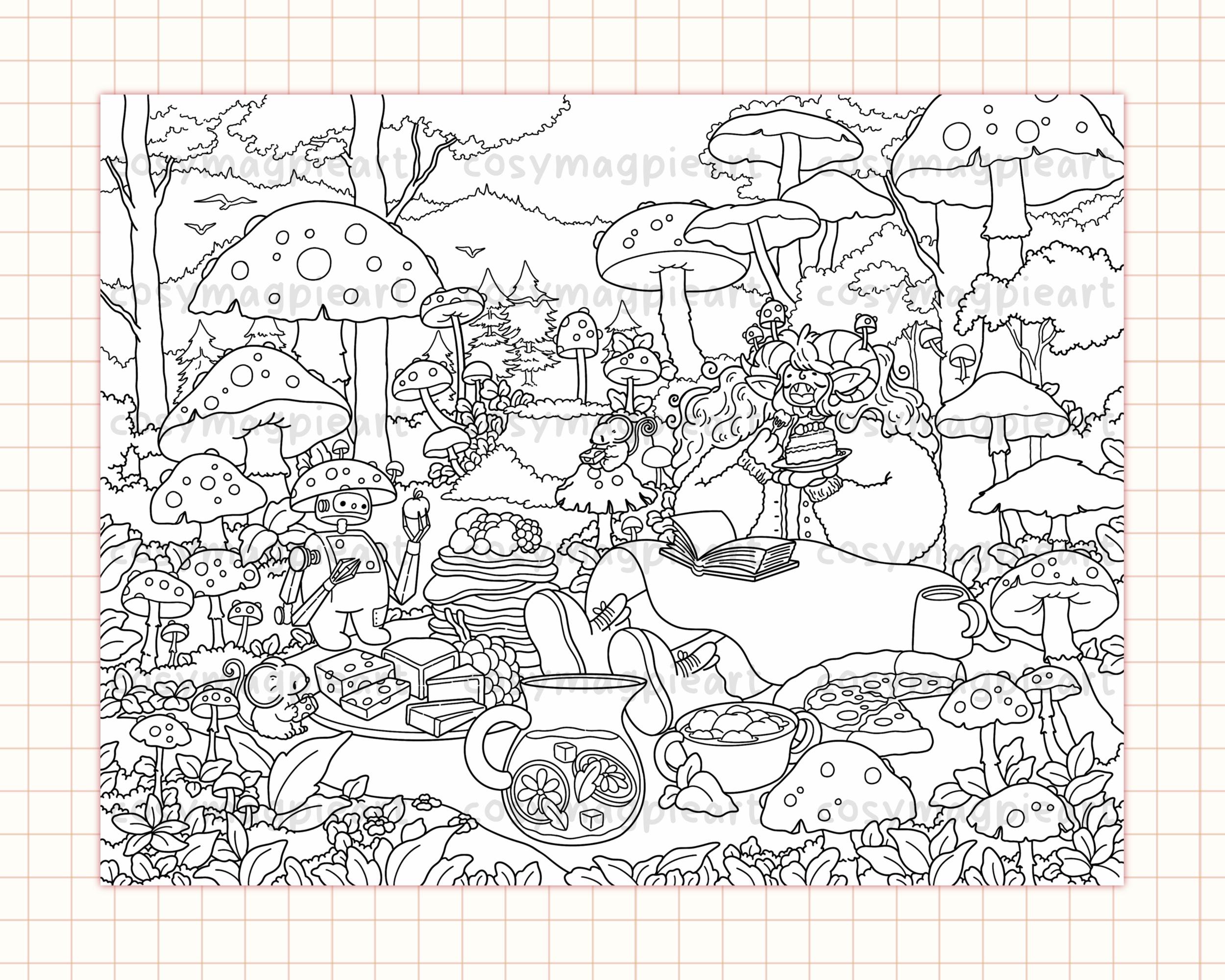 Storybook Coloring Pages, Story Illustration Coloring Book, Magical ...