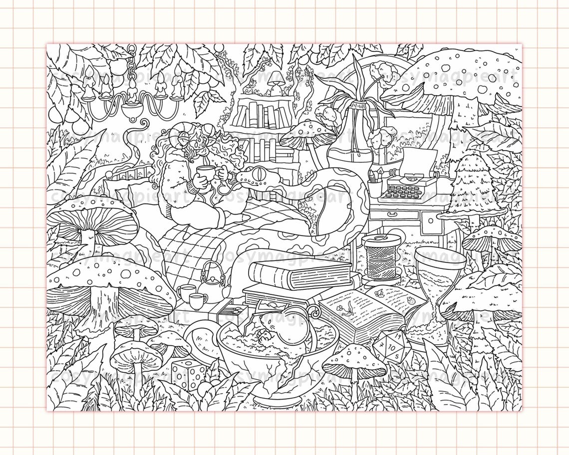 Storybook Coloring Pages, Story Illustration Coloring Book, Magical ...
