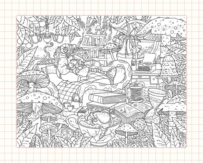 Storybook Coloring Pages, Story Illustration Coloring Book, Magical ...