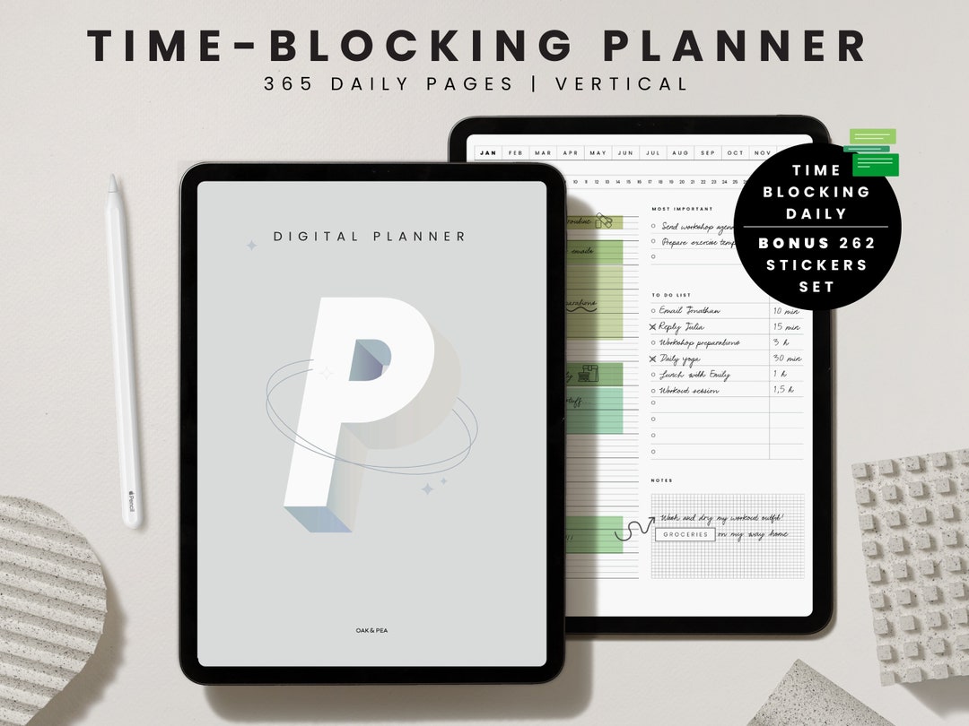 Time Blocking Digital Planner Time Block Daily Pages for - Etsy