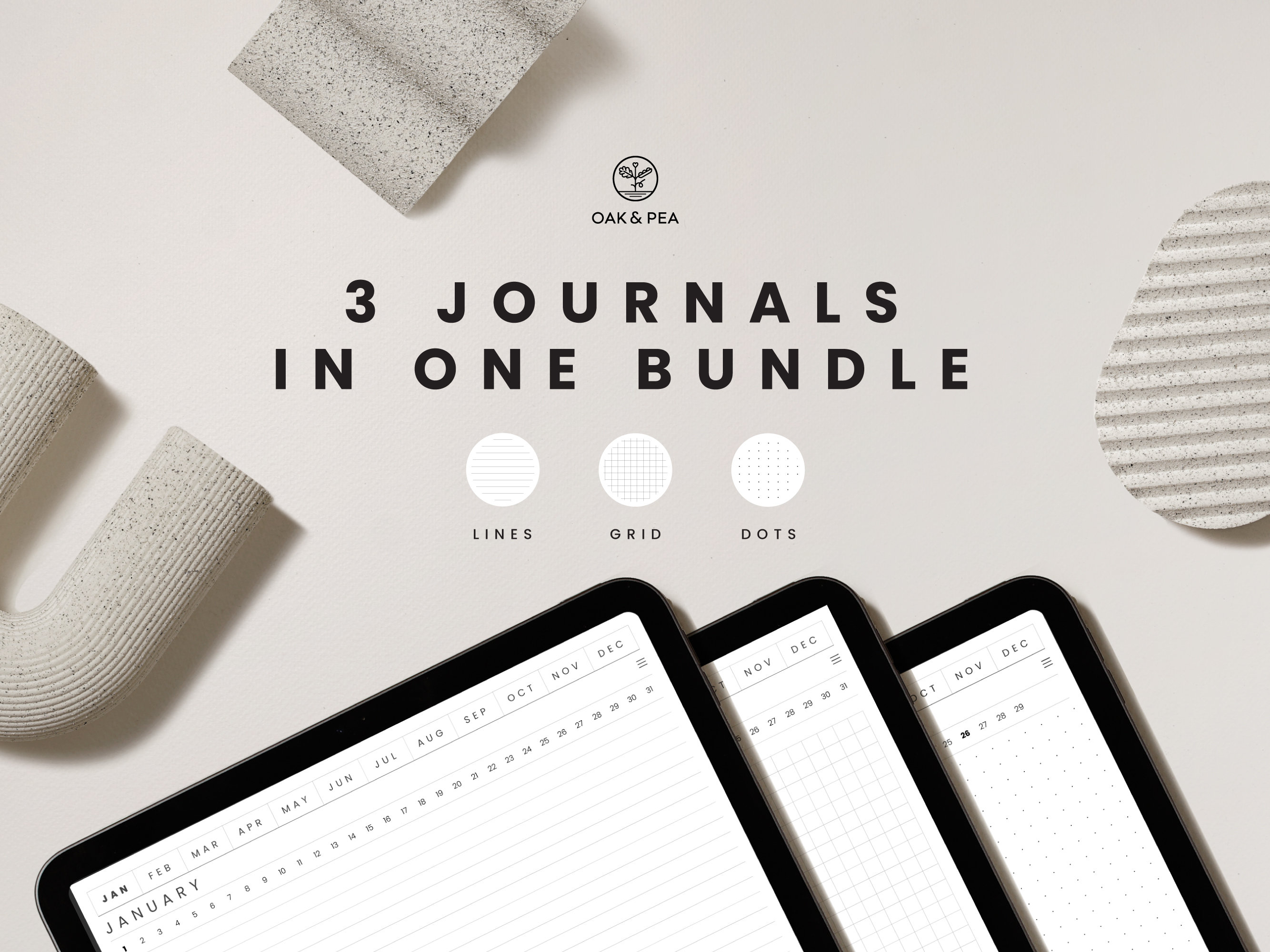 Digital Daily Journal Pages, Digital Papers for iPad Goodnotes ...