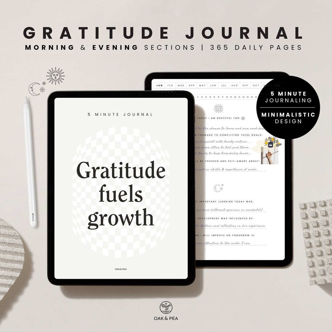 Digital Gratitude Journal | 5 Minute Daily Planner for Goodnotes ...
