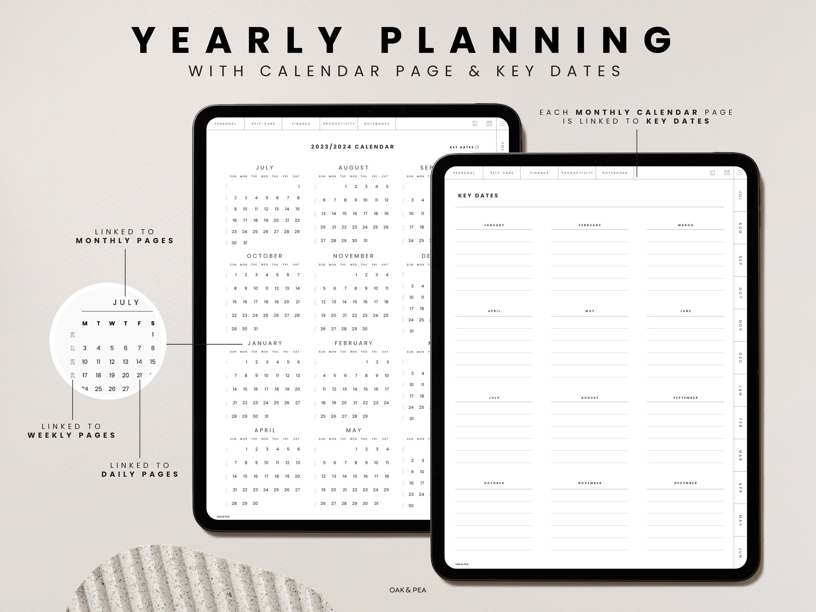 Digital Midyear Planner With Google Calendar Reminders & Gmail ...