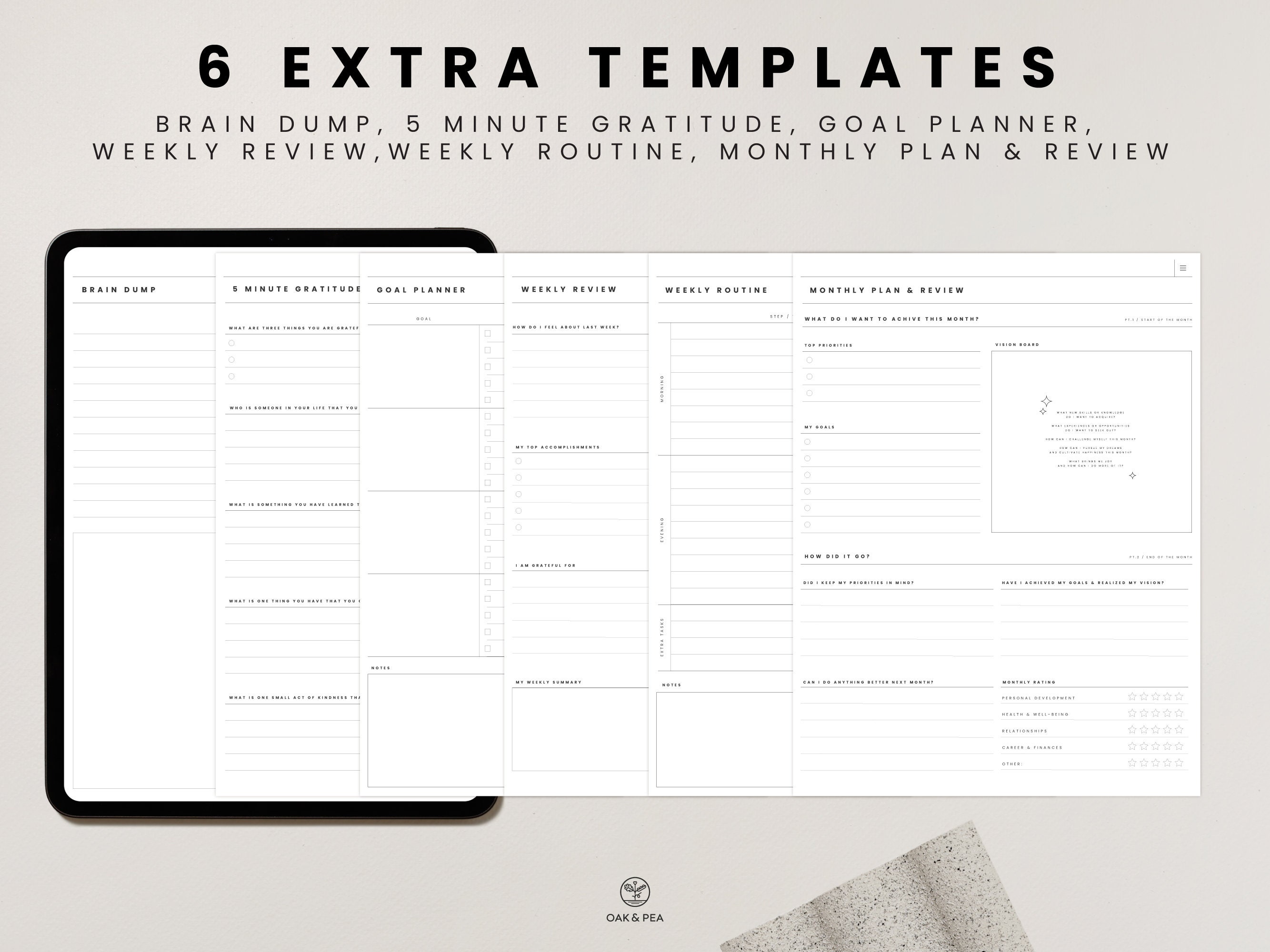 Daily Routine Journal: Morning & Evening Reflection (digital Planner ...