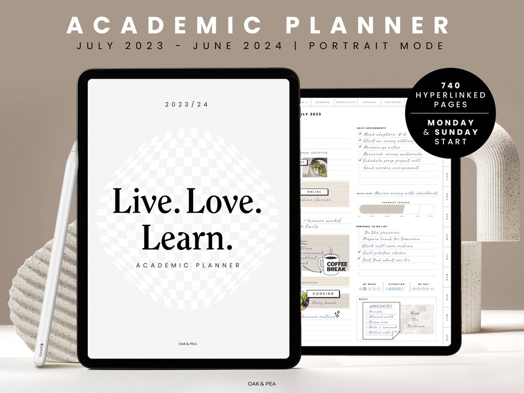 Digital Academic Planner 2023-24 Student Planner College Planner for ...