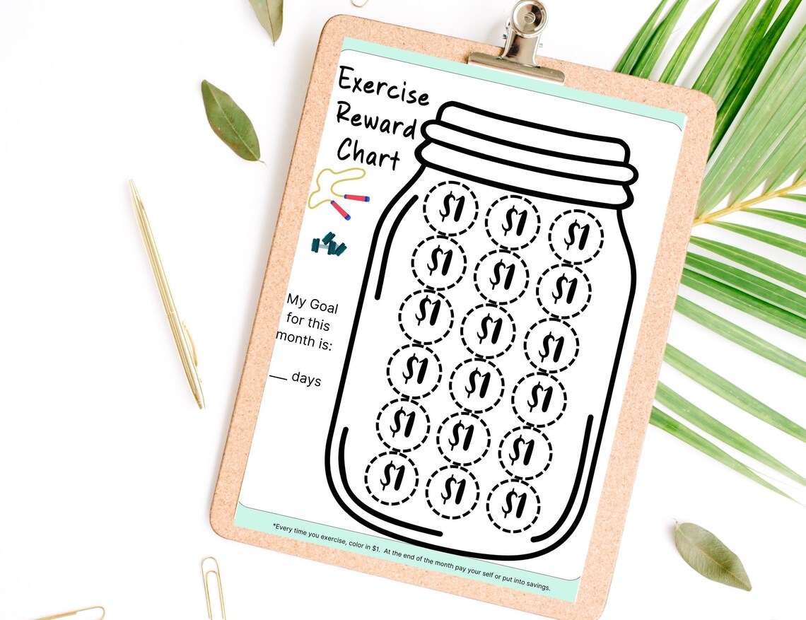Exercise Reward Jar Tracker - Etsy