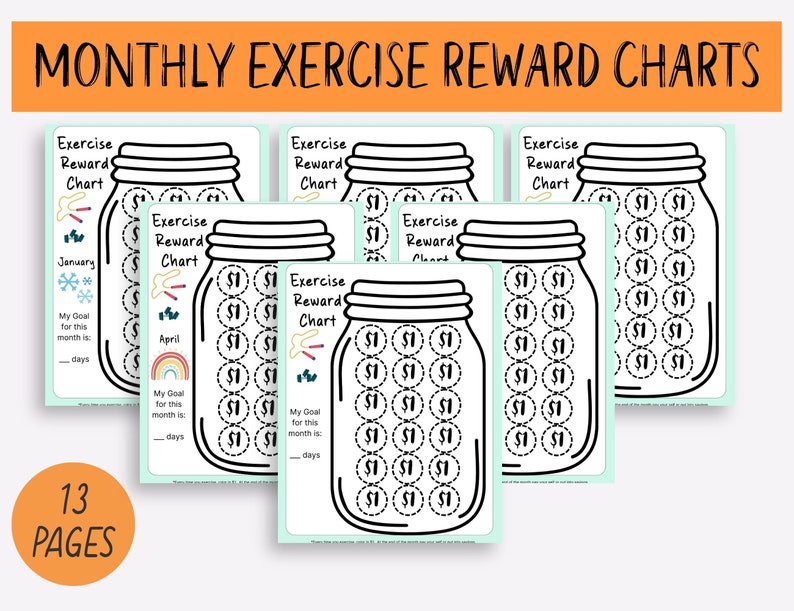 Exercise Reward Jar Tracker - Etsy