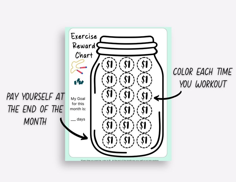 Exercise Reward Jar Tracker - Etsy