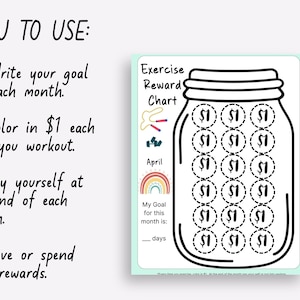 Exercise Reward Jar Tracker - Etsy