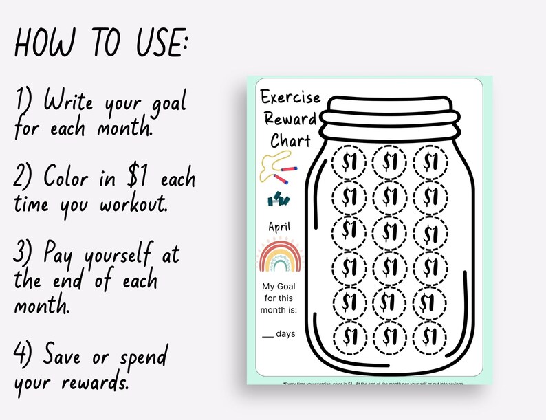 Exercise Reward Jar Tracker - Etsy