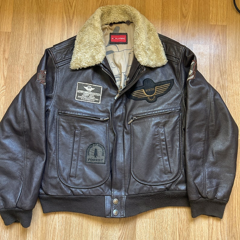 Genuine Leather Pilot Jacket - Etsy