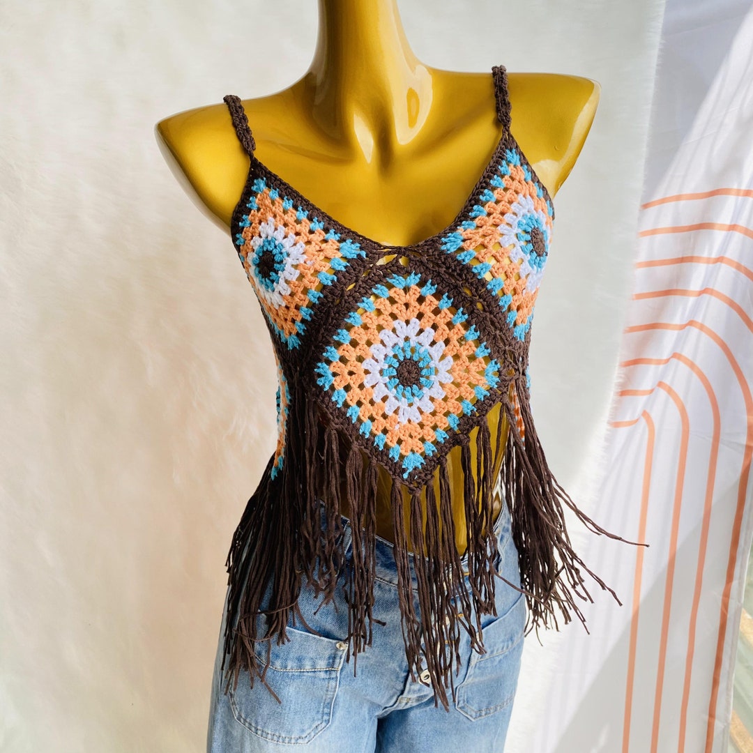 Finished Crochet Tops, Crochet Sleeveless Top, Handmade Crochet Top ...