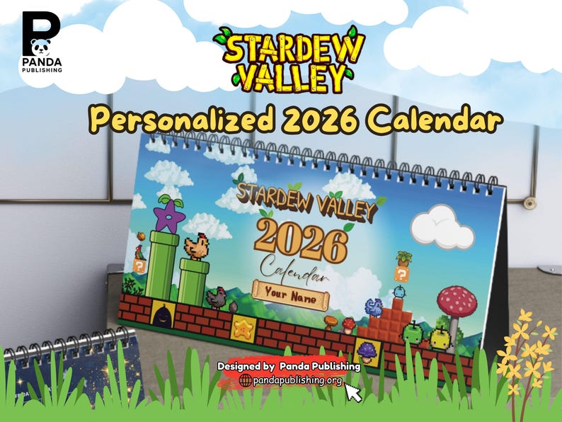 2026 Personalized Stardew Valley Desktop Calendar, Custom Yearly ...