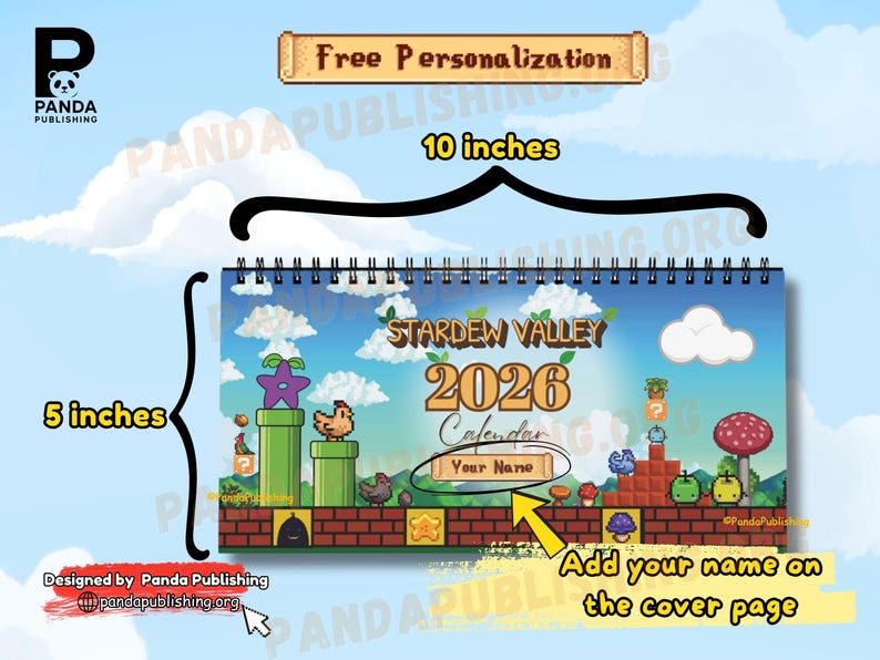 2026 Personalized Stardew Valley Desktop Calendar, Custom Yearly ...