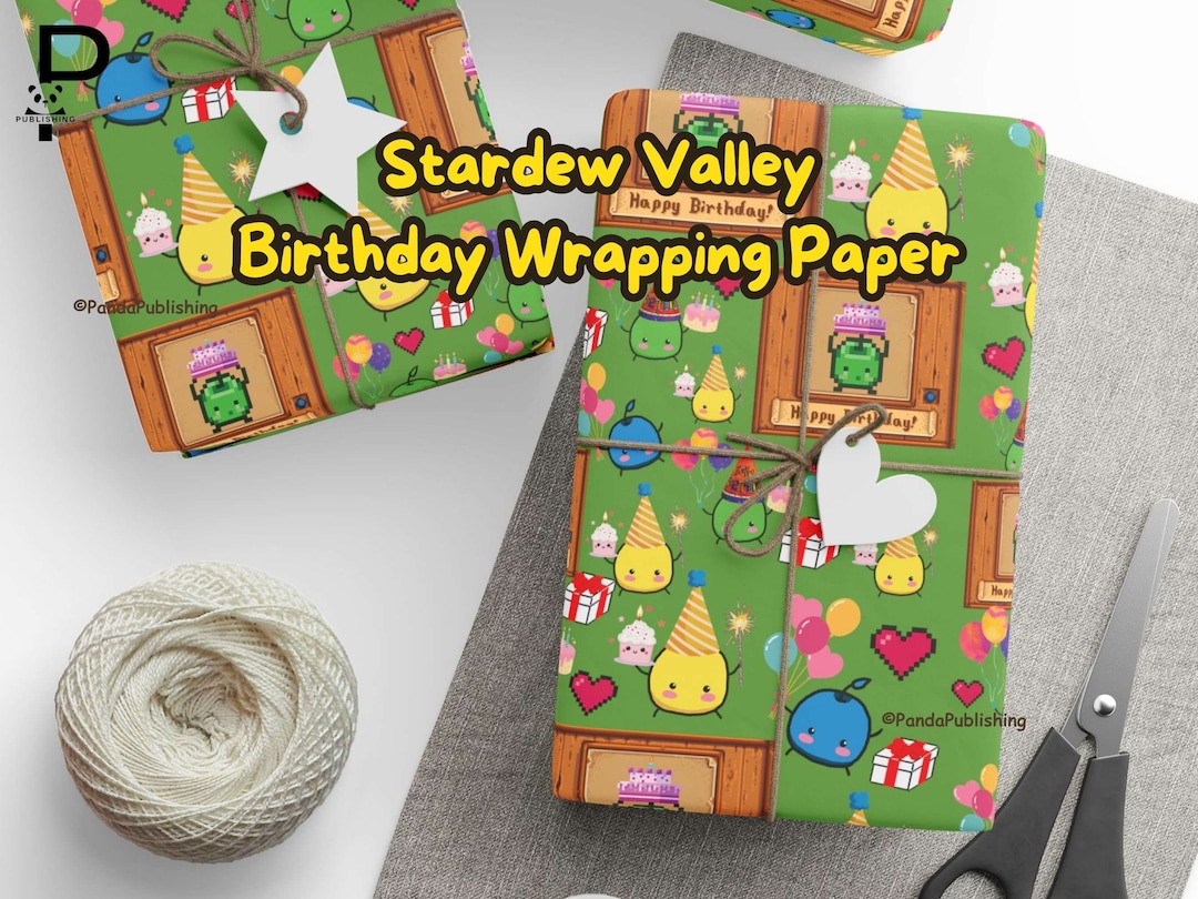 Stardew Valley Birthday Wrapping Paper | Stardew Valley Gift Wrap ...