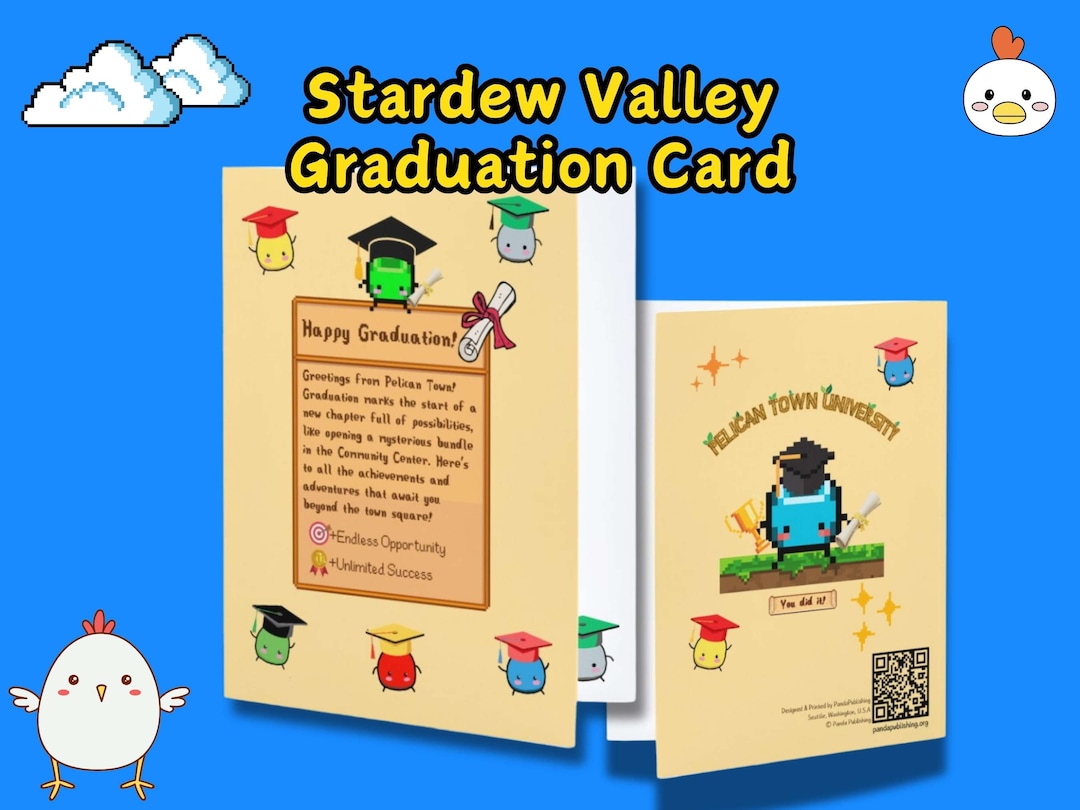 Stardew Valley Graduation Card | Stardew Valley Graduation Gift ...