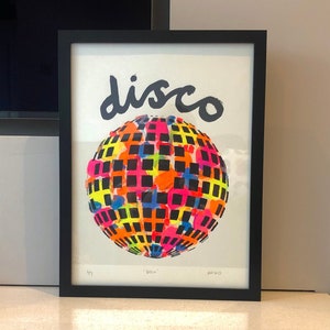 Disco - Retro – Colourful, Fun and Funky Screen Print – Limited Edition ...