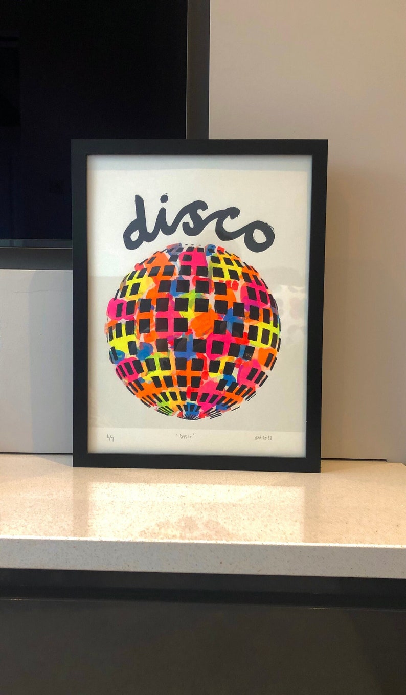 Disco - Retro – Colourful, Fun and Funky Screen Print – Limited Edition ...
