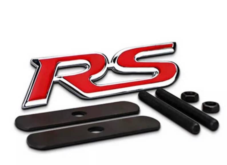 RS Red Logo Front Grille Badge Emblem With Fitting Kit - Etsy