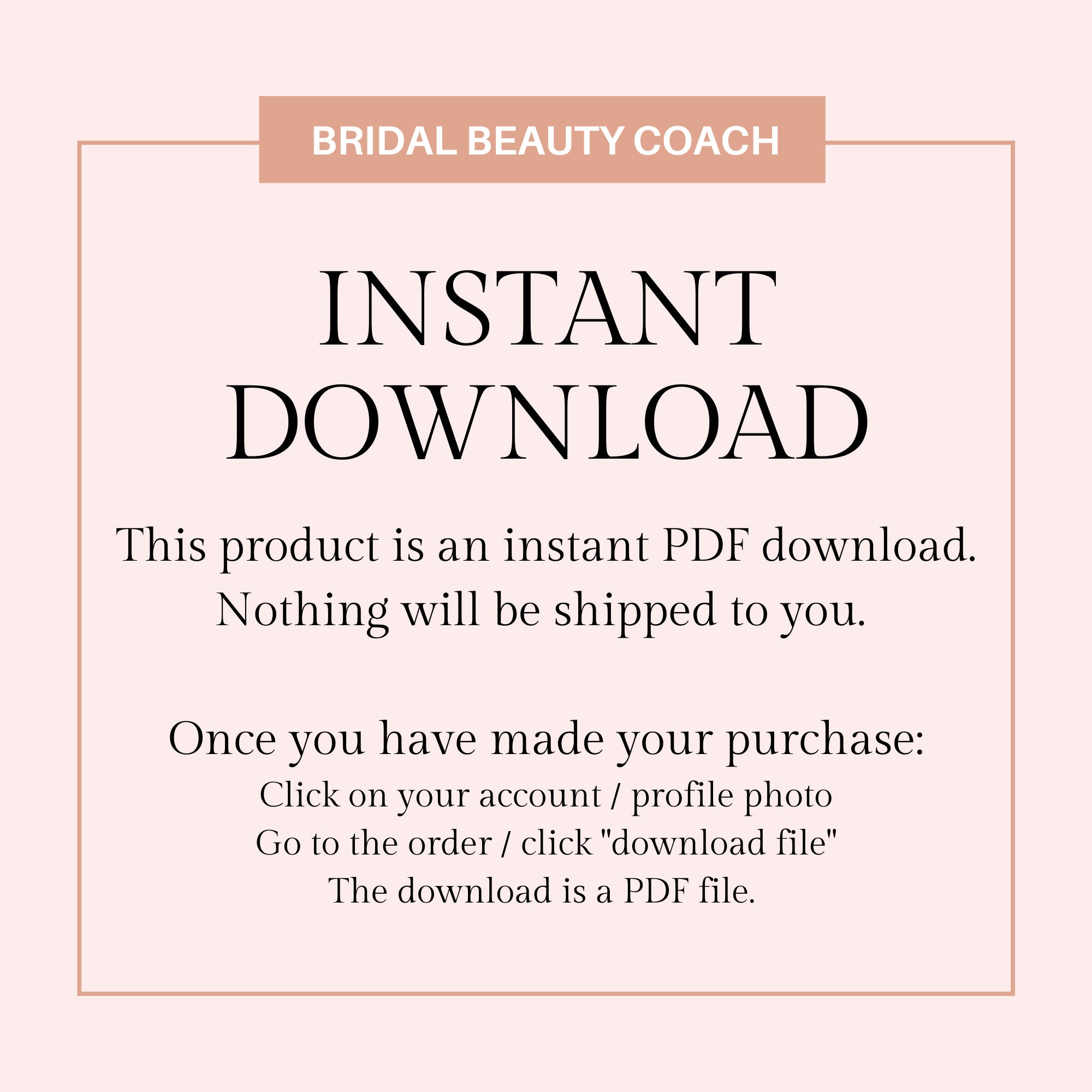 Hair & Makeup Bride Trial Checklist, Pre-wedding Beauty Prep, Wedding ...