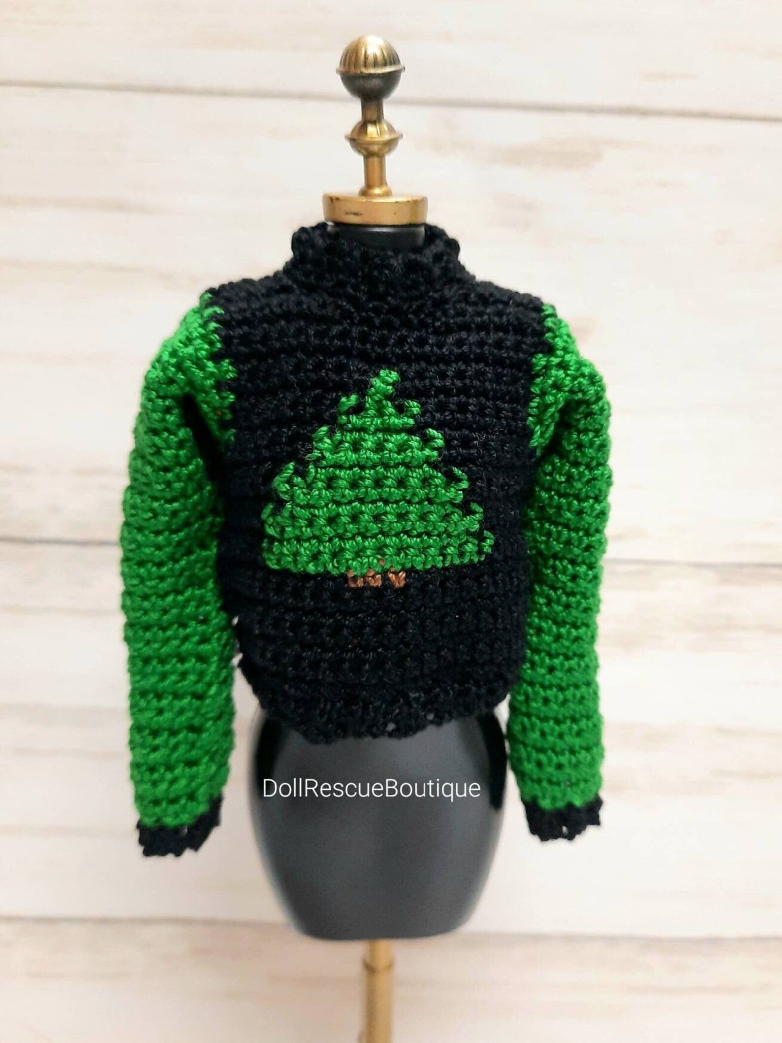Crochet Ugly Christmas Sweater - Evergreen Tree - for 11.5" Fashion ...
