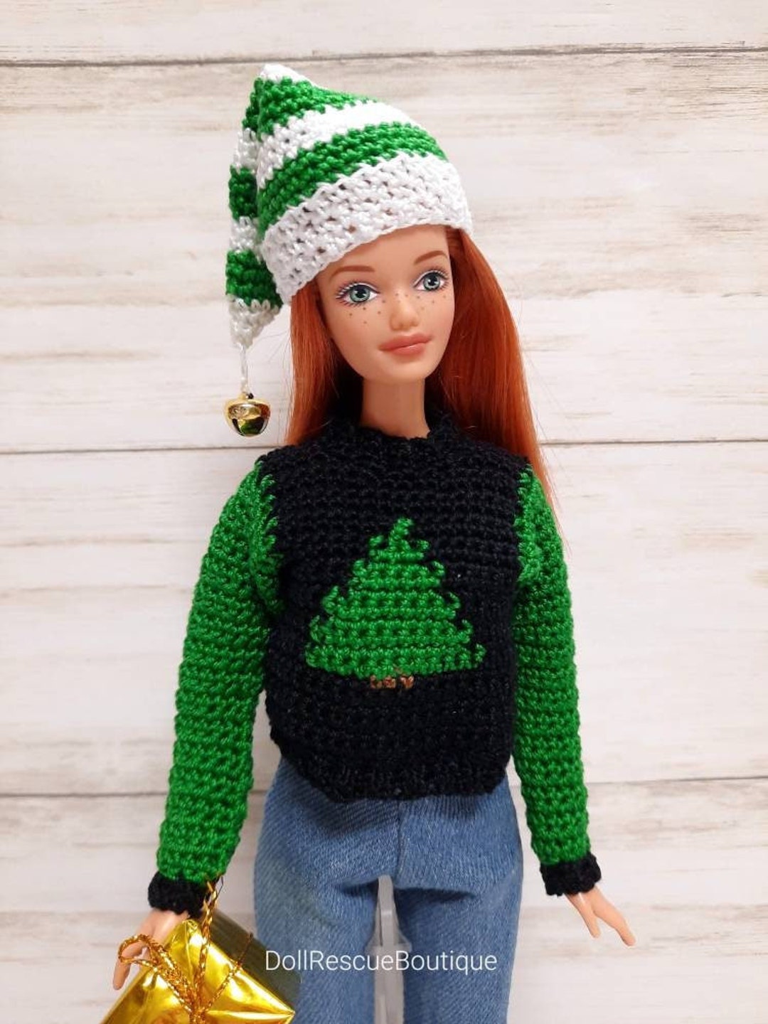 Crochet Ugly Christmas Sweater - Evergreen Tree - for 11.5" Fashion ...