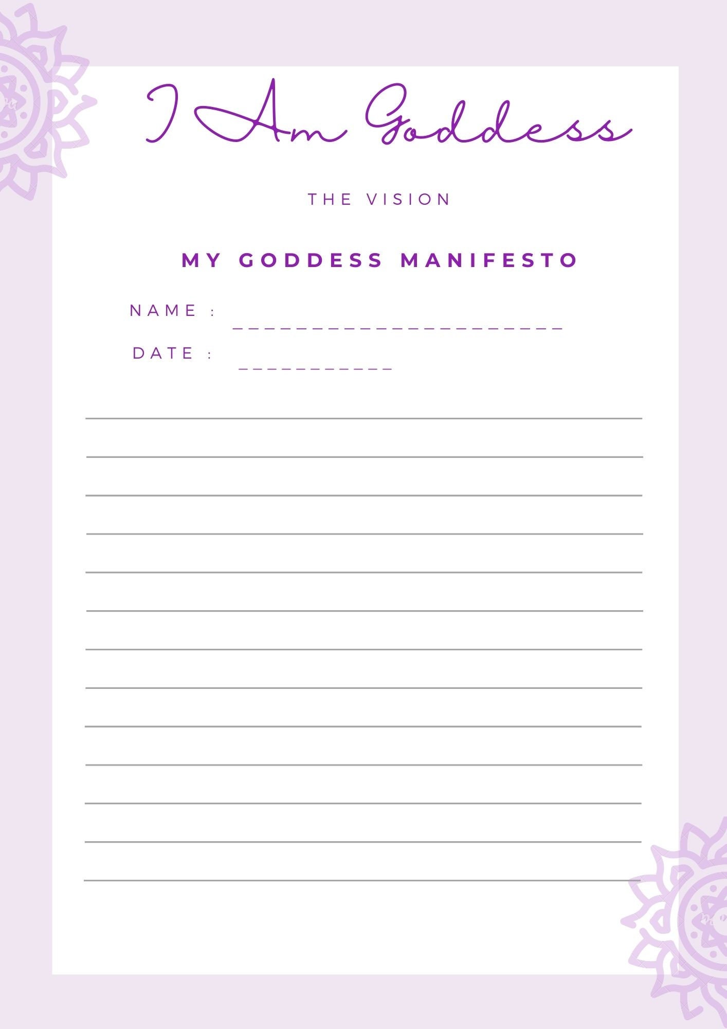 Inner Goddess Journal , Journal Prompts , Workbook , Printable Gift ...