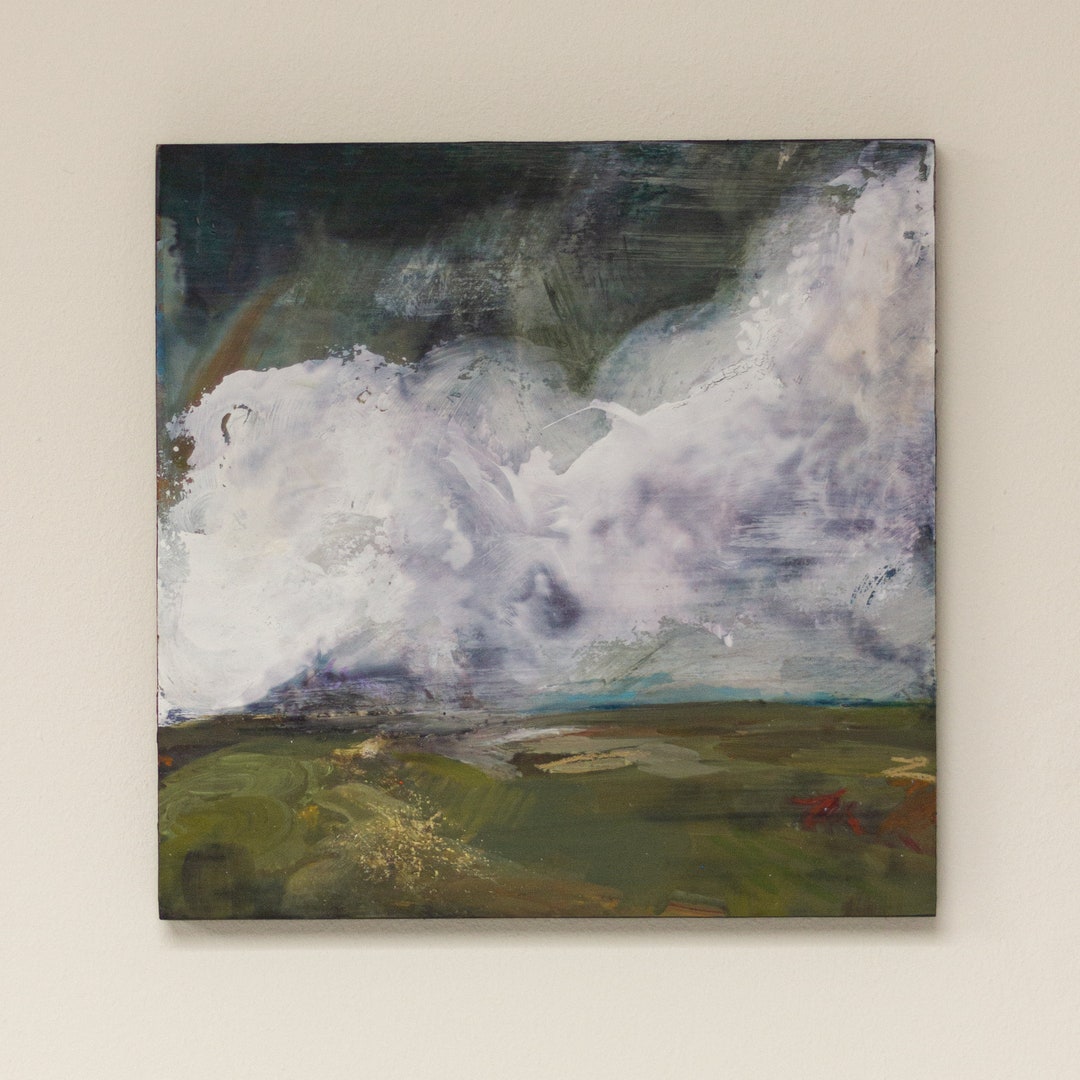 Original Acrylic Abstract English Countryside Landscape Painting on ...