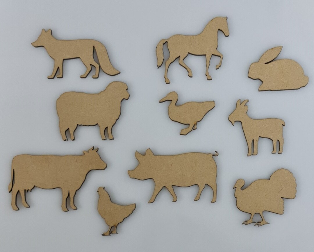 Wooden MDF Farm Animal Shapes Craft Blank Embellishments - Etsy