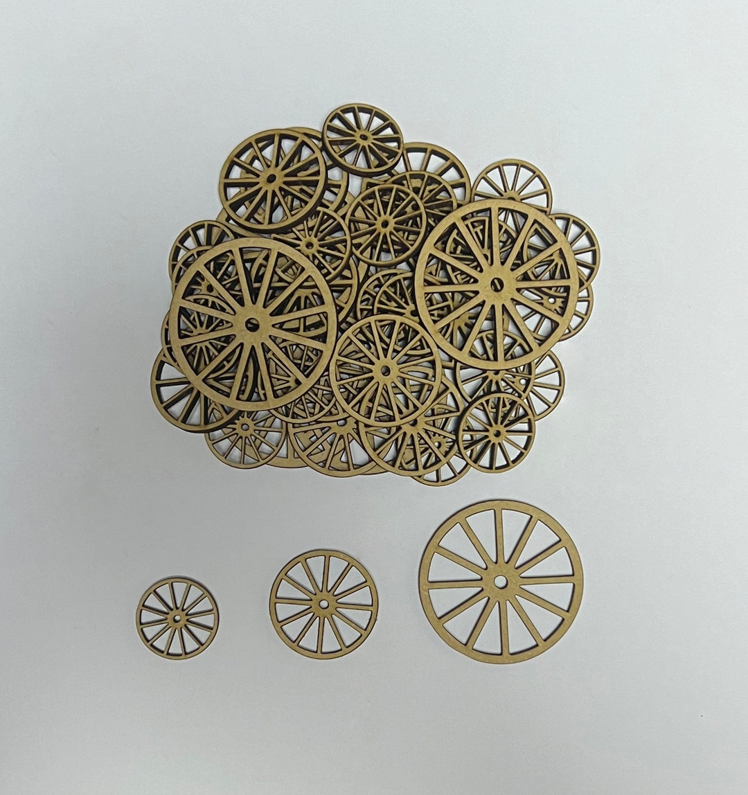 Wooden MDF Old Coach Cart Wheel Craft Blank Embellishments Craft Shapes ...