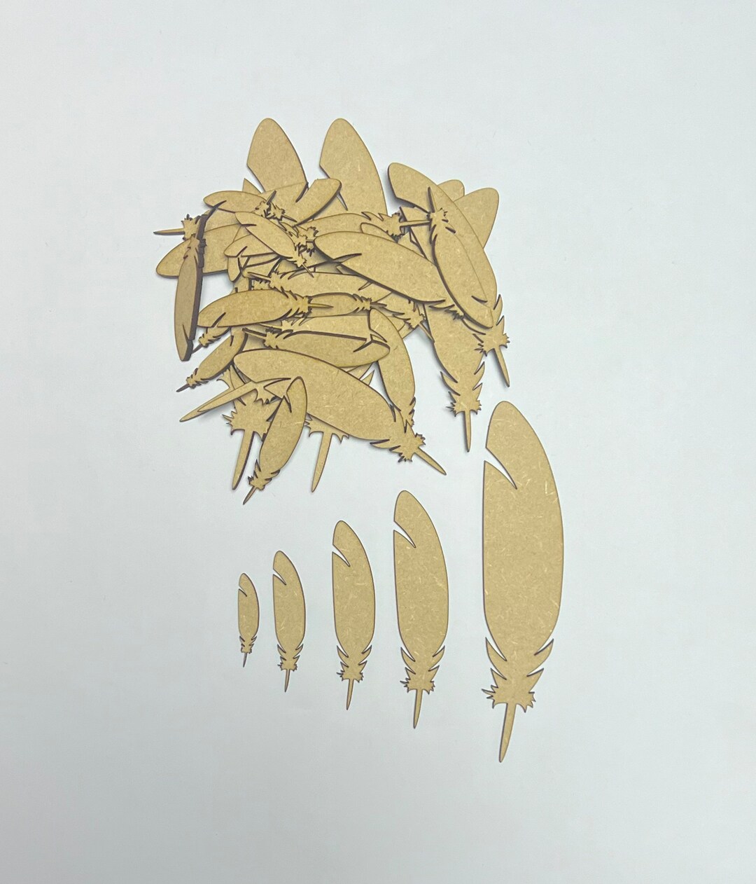 Wooden MDF Bird Feather Craft Shape Embellishment Scrapbook Decoration ...