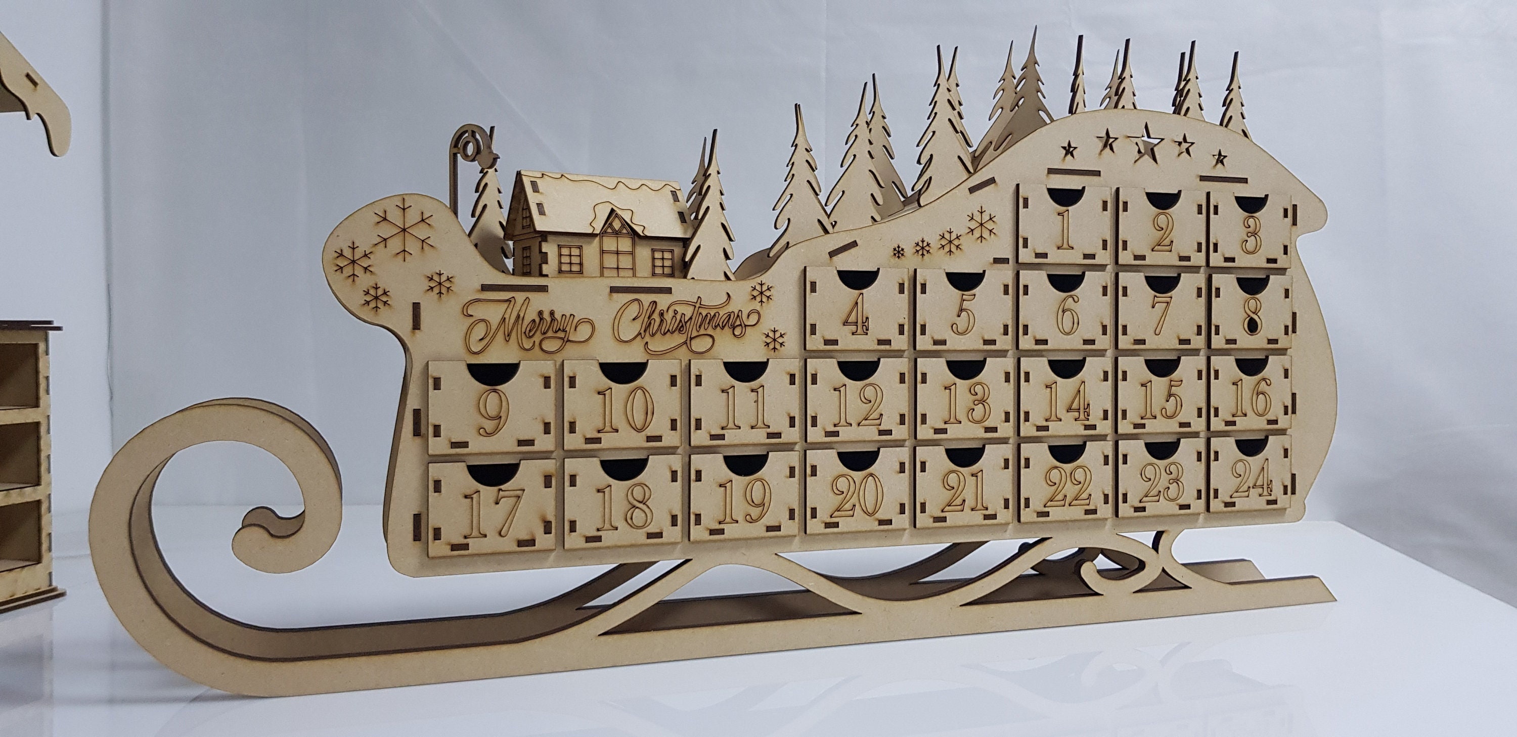 Santa's Sleigh Advent Calendar - Etsy