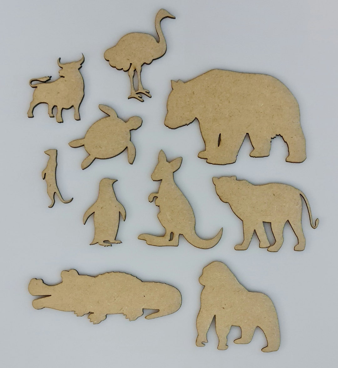 Wooden MDF Zoo Animal Shapes Craft Blank Embellishments (set 2) - Etsy